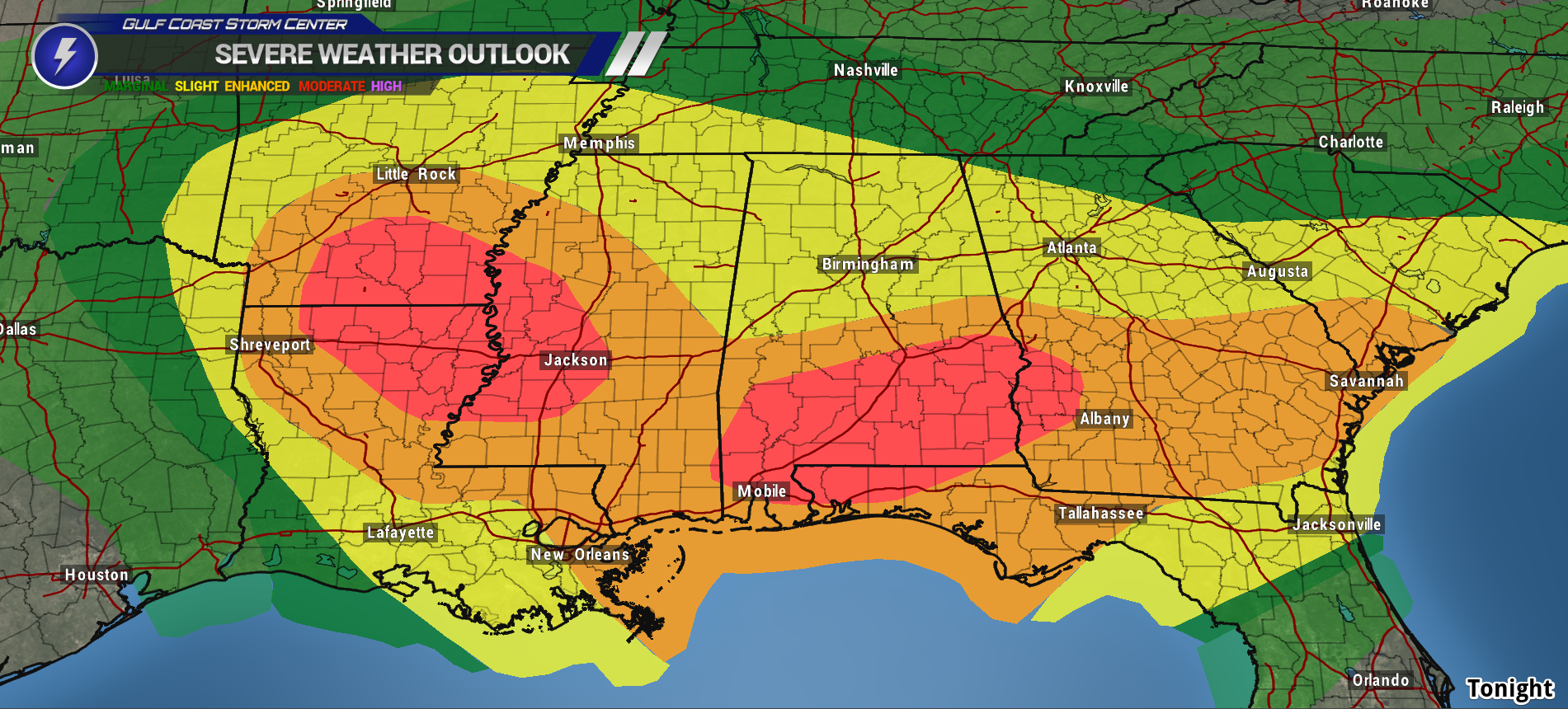 Severe Weather Event to Unfold Across Parts of the Region Tonight
